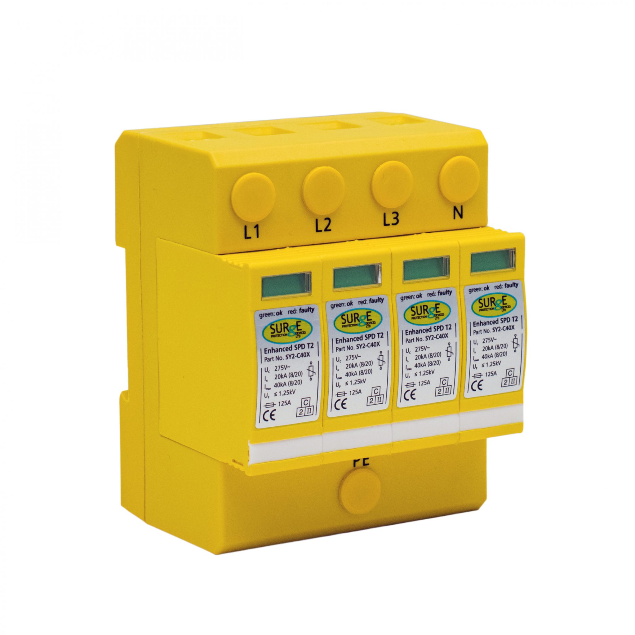 SY2-C40X - Type 2+3, 3 phase, with window indication • Surge Protection ...